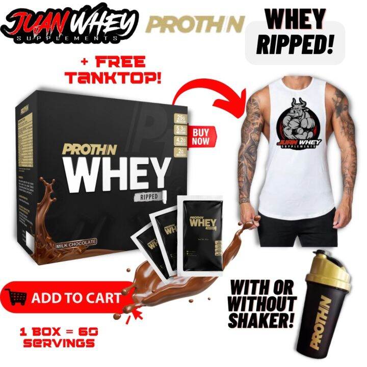 PROTHIN WHEY RIPPED 1 BOX WITH FREE SANDO OPTIONAL SHAKER | Lazada PH