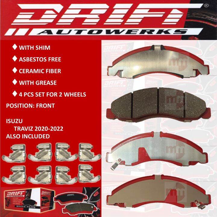 DRIFT AUTOWERKS BRAKE PADS for ISUZU TRAVIZ 2020-2022 FRONT (4 PCS SET ...