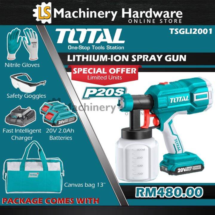 TOTAL 20V Lithium-Ion Spray Gun TSGLI2001-2 - Heavy Duty - 6 Months Local Warranty - | Lazada