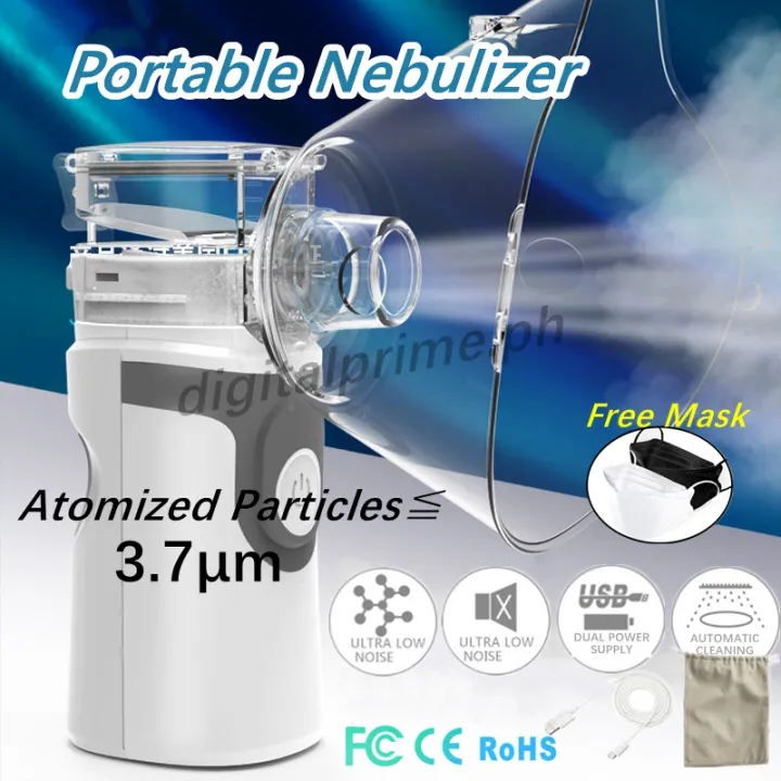 DigitalPrime Portable Nebulizer Handheld Mesh Inhaler Ultrasonic ...