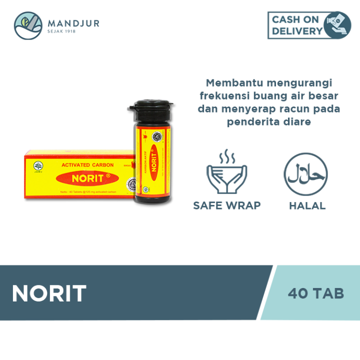 Norit Karbon Aktif 40 Tablet - Obat Diare, Kembung, dan Penyerap Racun | Lazada Indonesia
