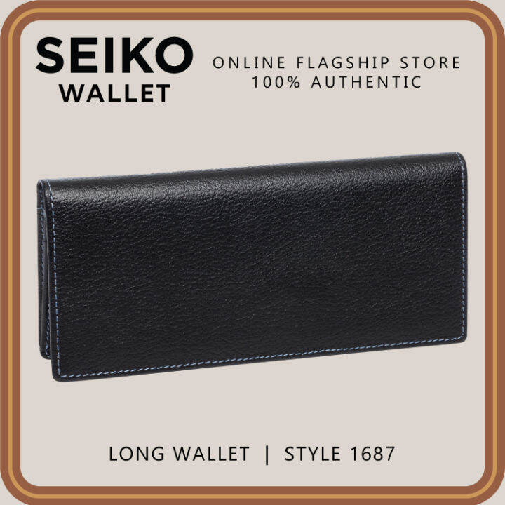 Seiko Wallet - Genuine Leather Long Envelope Wallet (With RFID Blocker ...