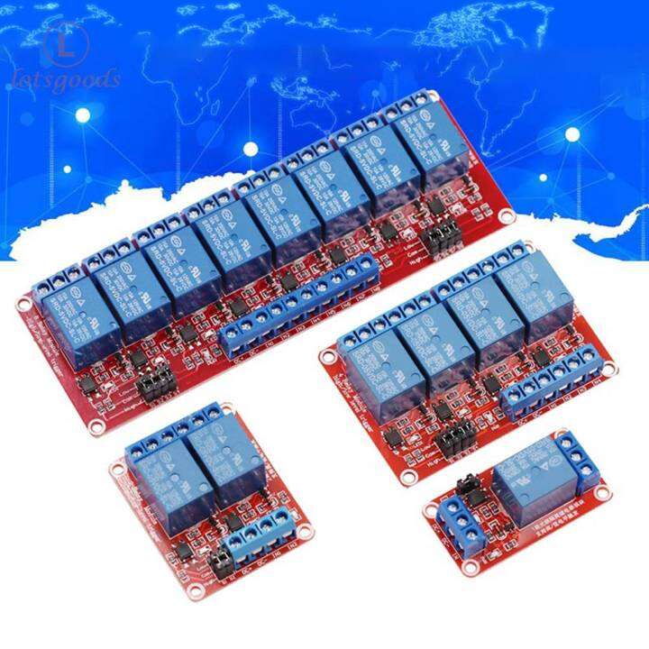 1/2/4/8 Channel Relay Module Board with Optocoupler 5V 12V 24V Relay ...