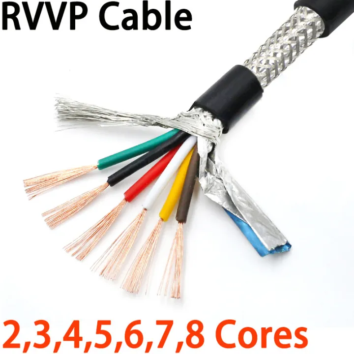1/3M RVVP Shielded Cable 2/3/4/5/6/7/8Core Shielded Wire Sq 0.3 0.5 0.75 1 1.5mm² Pure Copper ...
