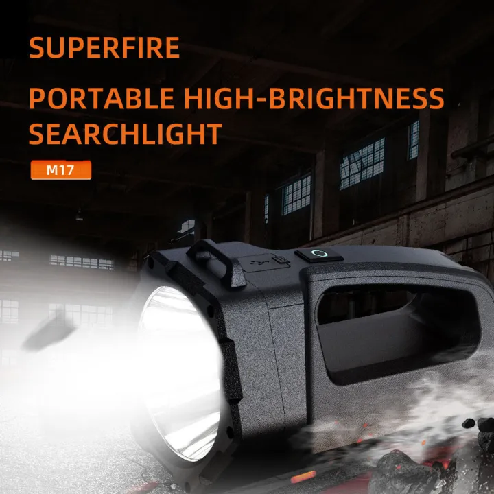 SUPERFIRE M17 Searchlight 3000 Lumens Emergency 5 Hours Battery Life ...