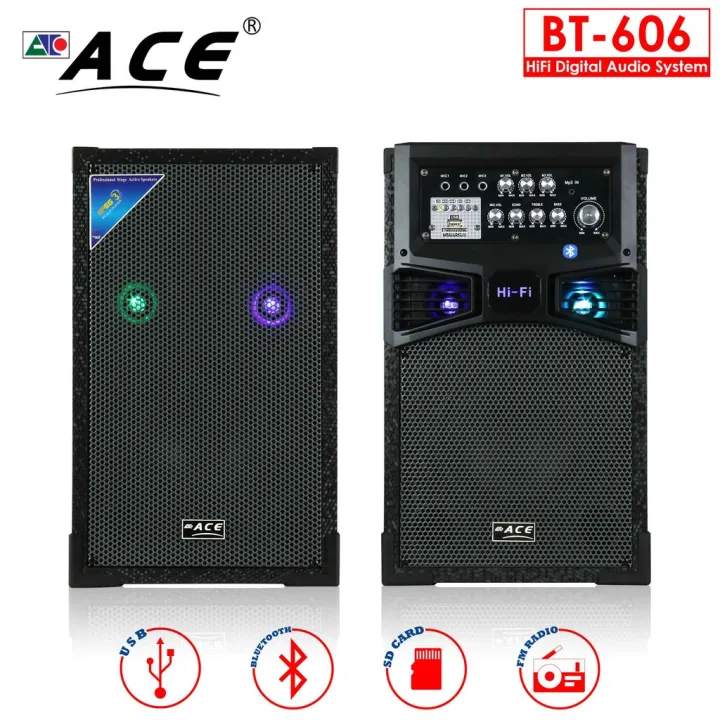 ACE BT-606 6.5" Professional Sub-woofer Speaker Amplifier | Lazada PH