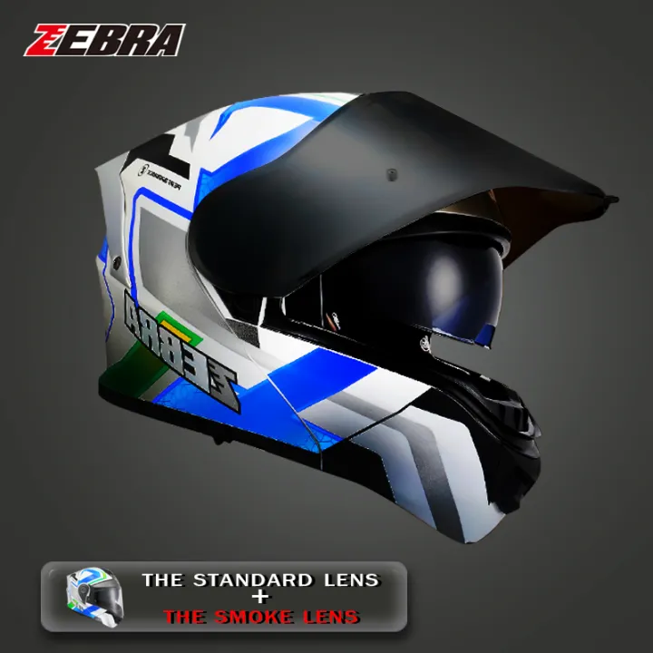 【Mabilis na paghahatid】ZEBRA 869 TRON Dual Visor Motorcycles Modular ...
