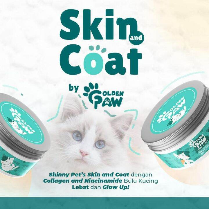 Skin and Coat by Golden Paw 150 gr Vitamin Premium Pelebat Bulu Kucing ...