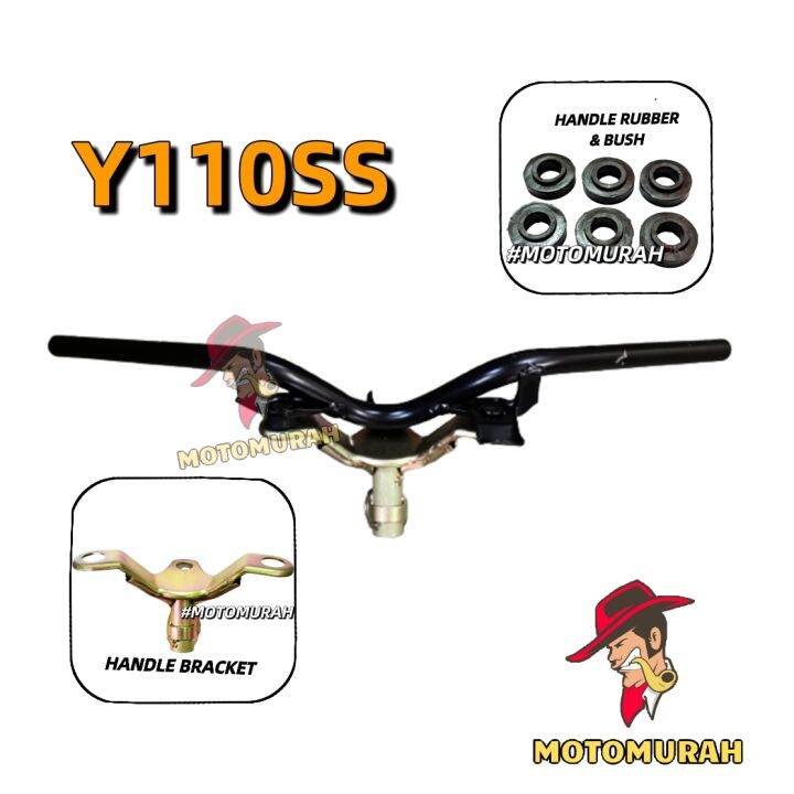 YAMAHA Y110SS Y110 HANDLE BAR WITH HANDLE BRACKET RUBBER BUSH FULL SET ...