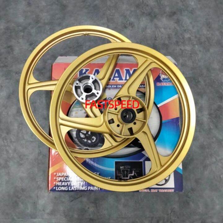 KAYAMA Y125 LC135 5S 3 BATANG SPORT RIM ENKEI Y125Z LC5S 3 KAKI GOLD 1.6X1.85 160X185 WHEELS ...