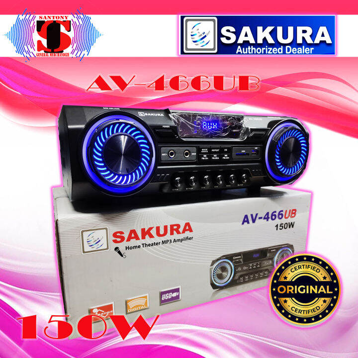 SAKURA AV-466 UB 2CH HOME THEATER AMPLIFIER 150W X2 | Lazada PH