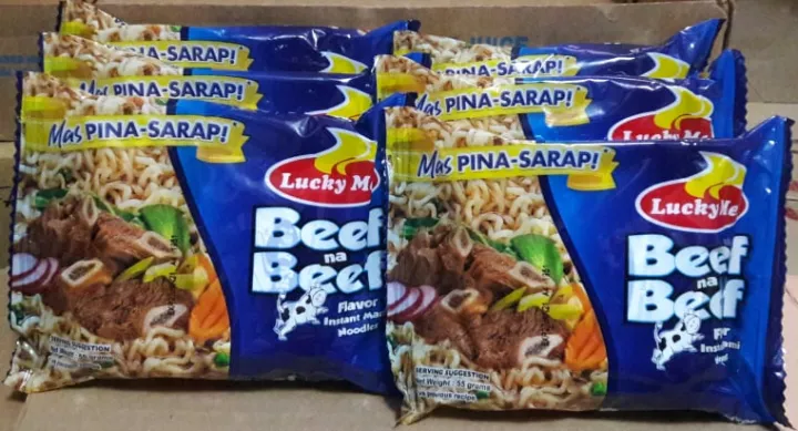 Lucky Me! Beef na Beef Flavor Instant Mami Noodles (55g x 6pcs) | Lazada PH