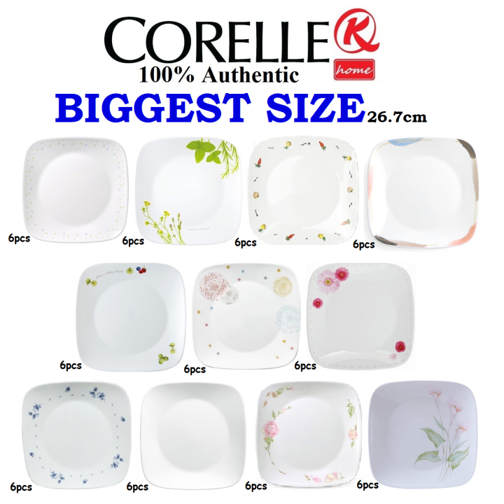 CORELLE Square Dinner Plate 26.7cm 6pcs. | Lazada PH
