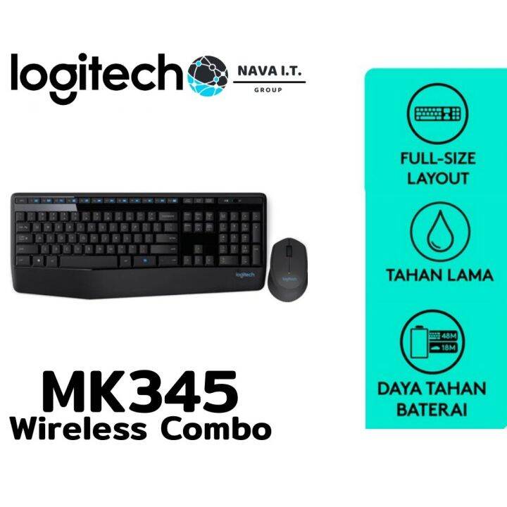 LOGITECH Wireless Combo MK345 Thai คีย์บอร์ดไร้สาย รับประกันศูนย์ 1 ปี | Lazada.co.th