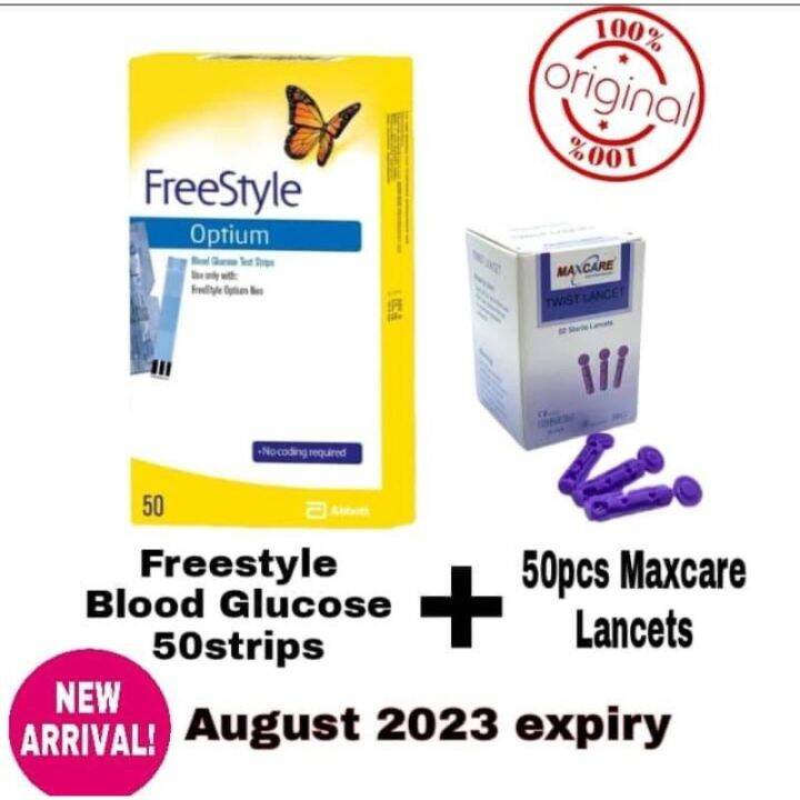 FreeStyle Optium Glucose Test 50 Strips With 50 pcs Lancets | Lazada PH