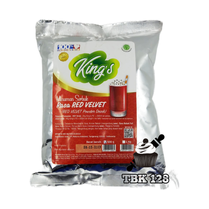 MINUMAN BUBUK KING'S RED VELVET 500 GR / POWDER MINUMAN / RED VELVET ...