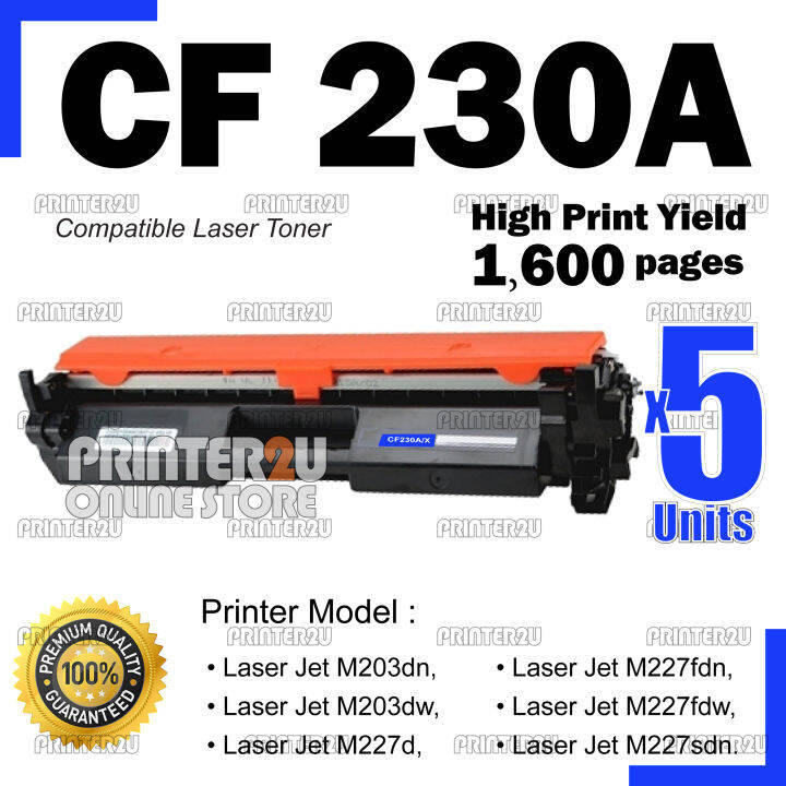 5x Compatible to Cartridge 230 CF230A 230A 30A CF230X CF232A For HP ...