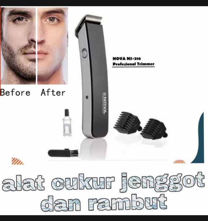 Alat Cukur Nova NS-216 Mesin Cukur / Trimmer Pencukur Kumis Jenggot Dan Rambut Multifungsi ...