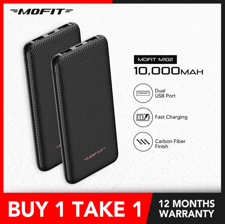 Mofit M102 BUY 1 TAKE 1 10000mAh Fast Charging Power Bank with Dual USB ...