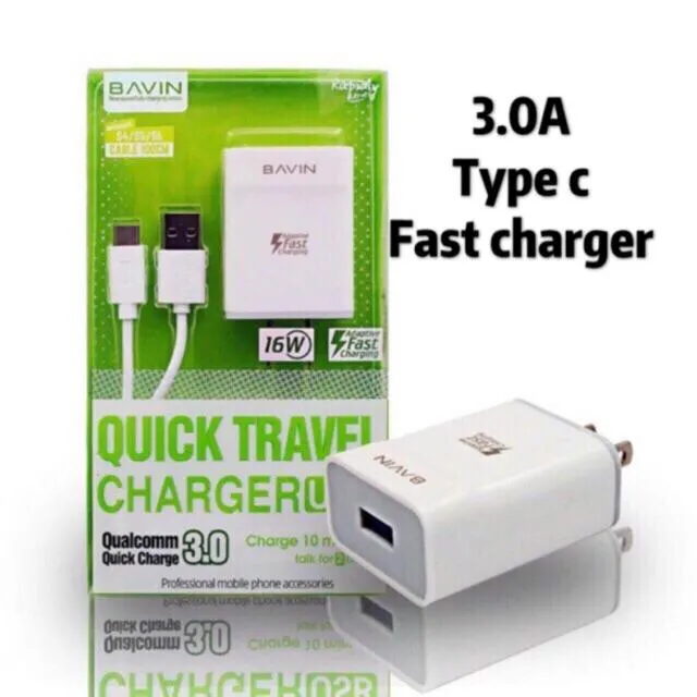 100% Original BAVIN 3A 3.0 18W Type C Fast Charger | Lazada PH