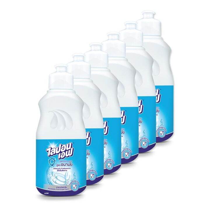 ( แพค 6 ขวด ) Lipon F น้ำยาล้างจาน ไลปอน เอฟ สูตรอนามัย ไร้สารตกค้าง ไล ...
