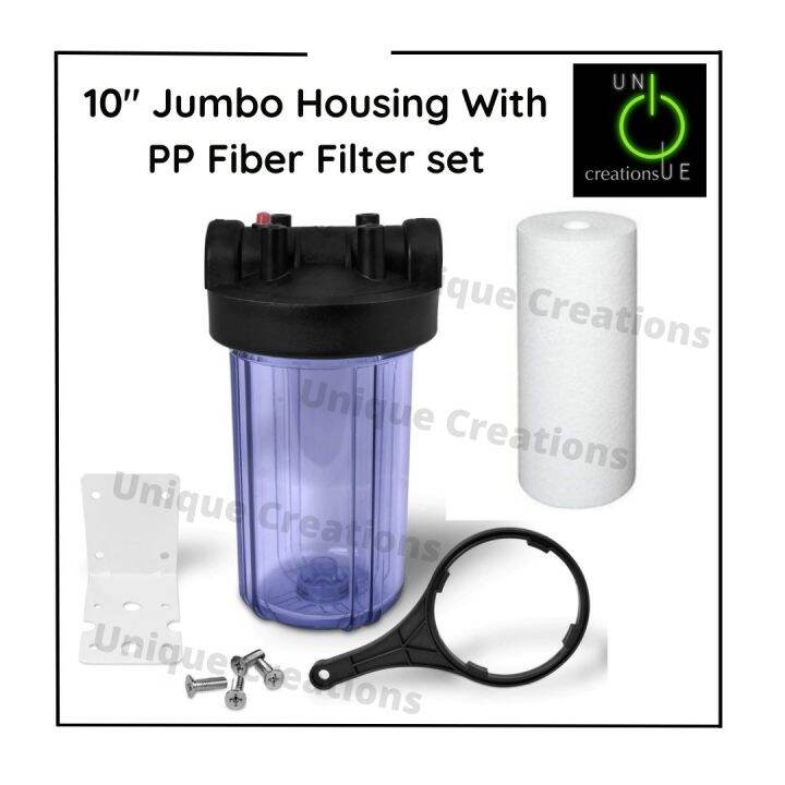 10" Inch Jumbo Transparent Whole House Water Filter Housing Big Blue ...
