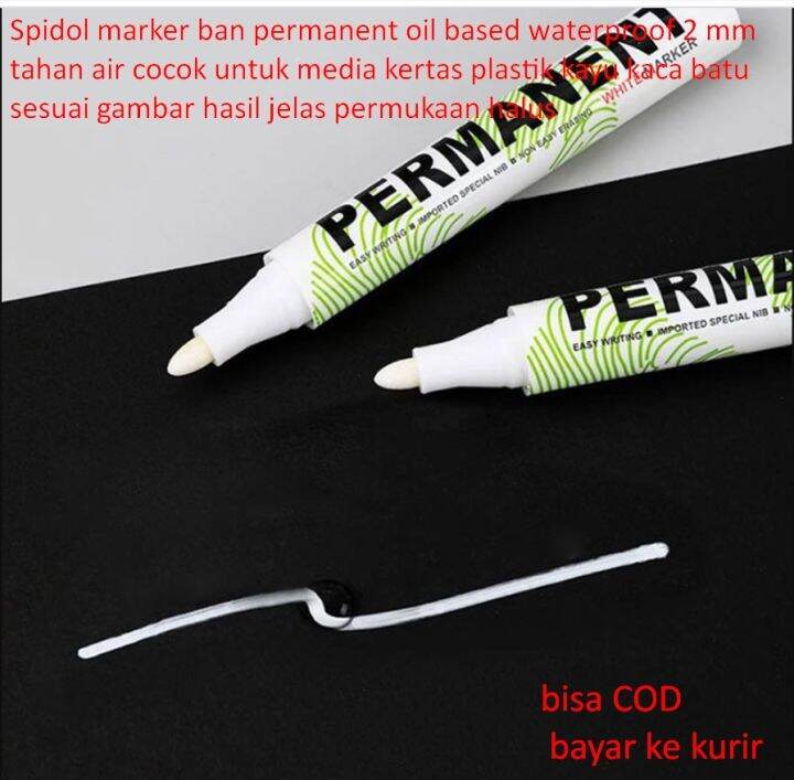 Spidol marker ban permanent oil based waterproof 2 mm tahan air cocok ...
