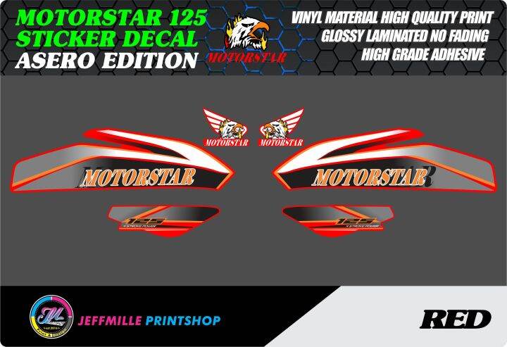 Motorstar 125 Sticker Decal Asero Style | Lazada PH
