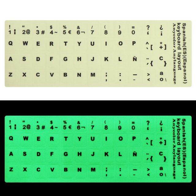 Luminous Keyboard Stickers Letter Protective Film Alphabet Layout For ...