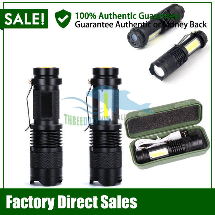 SK68 Mini Flashlight cree LED Aluminum Zoom Torch Waterproof Camping ...