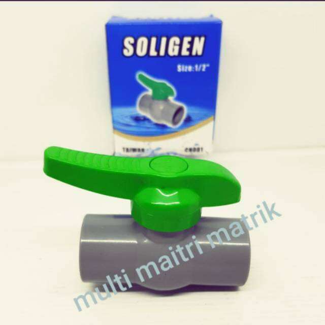 Ball Valve PVC Soligen 1/2 inch CN001 / stop Kran PVC 1/2 inch bagus ...