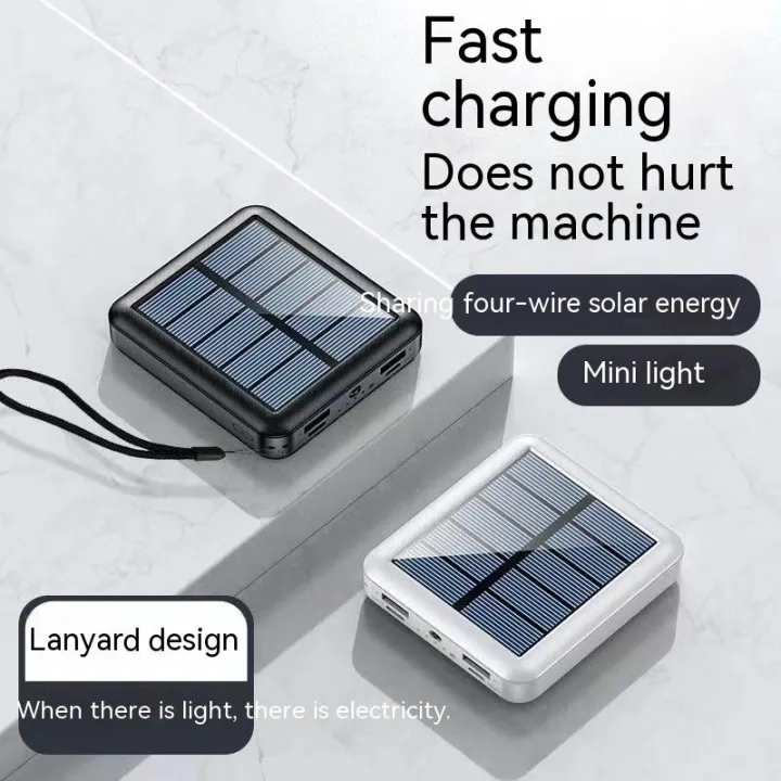 Solar Power Bank 20000 Mah Comes With 4 Line Mini Large Capacity Fast ...