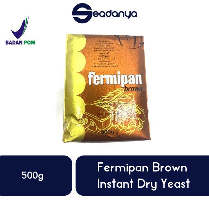 Fermipan Brown Instan Dry Yeast Ragi Instant 500g - Pengembang Roti ...