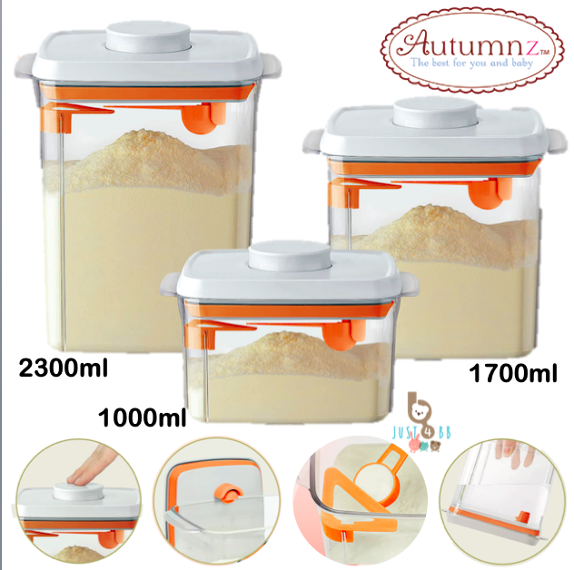 Autumnz One-Push Airtight Powder & Food Storage Container with Spoon ...