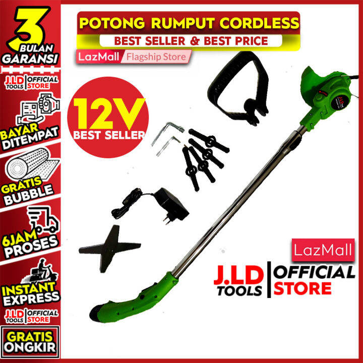 JLD MESIN POTONG RUMPUT BATERAI 12Vf - CORDLESS GRASS TRIMMER 12V ...