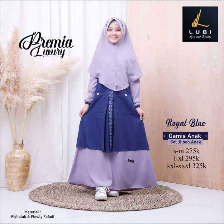 LUBI GAMIS KIDS TERBARU PREMIA LUXURY ROYALE BLUE | Lazada Indonesia