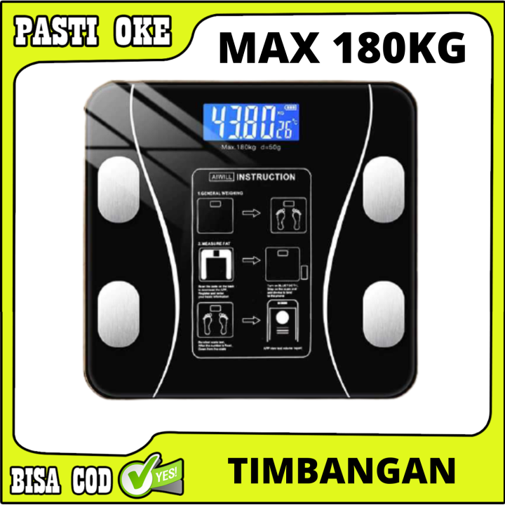 Timbangan Badan Digital Health Scale 180kg Timbangan Injak Berat Badan ...