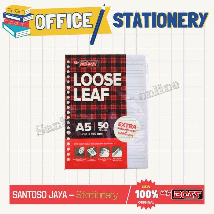 Loose Leaf A5 BIG BOSS - Isi Binder A-5 BIGBOSS Bergaris - 50 lembar ...