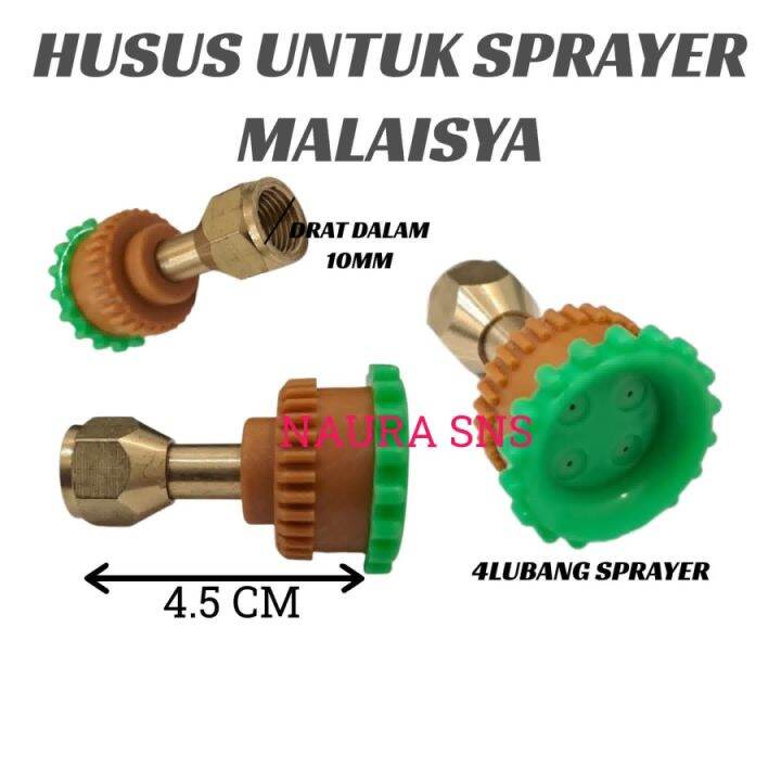 NOZZLE SPRAYER MALAYSIA DRAT KECIL 4LUBANG / NOZZLE LURUS SPRAYER ...