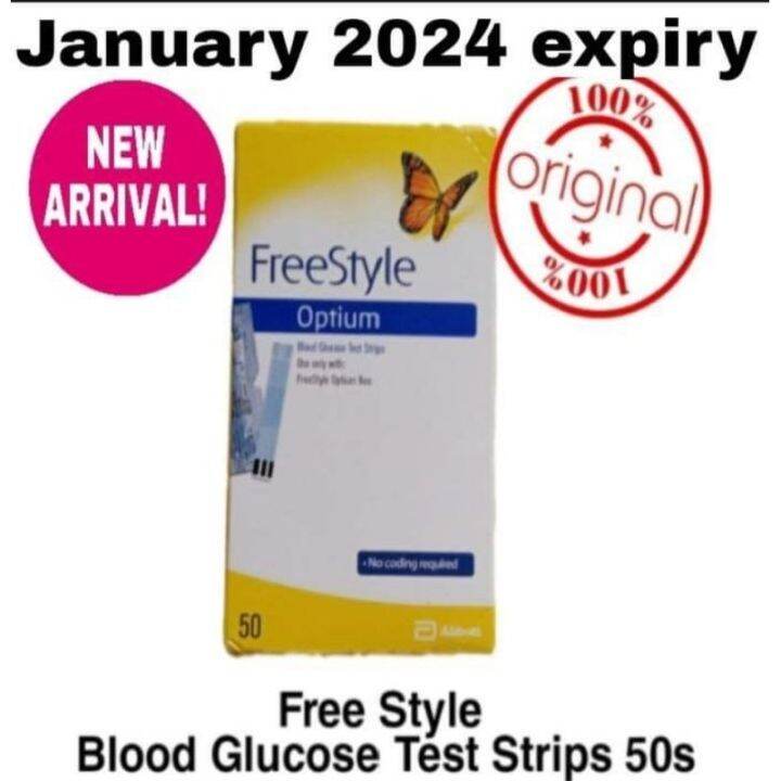 Freestyle Optium Glucose Test Strips 50s (1box) 100 Original | Lazada PH