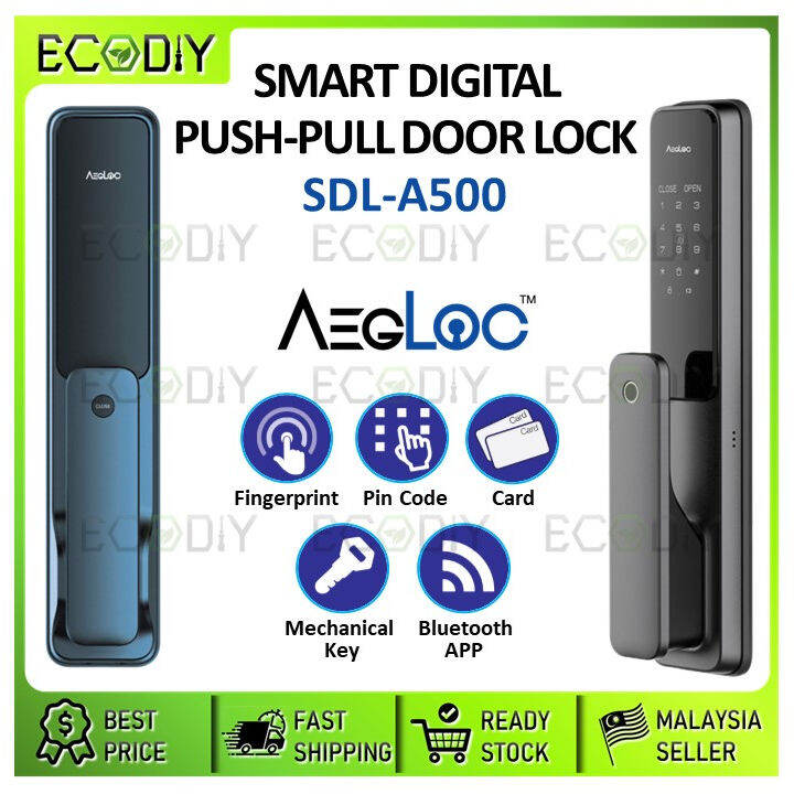 ECODIY🇲🇾 AEGLOC SDL-A500 Smart Digital Push Pull Door Lock / Digital ...