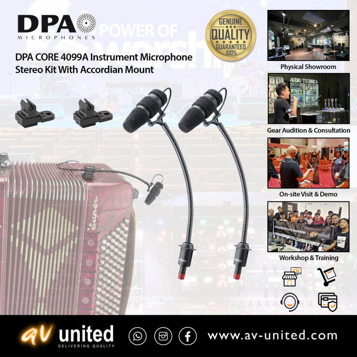 DPA CORE 4099A Instrument Microphone Stereo Kit with Accordion Holders ...