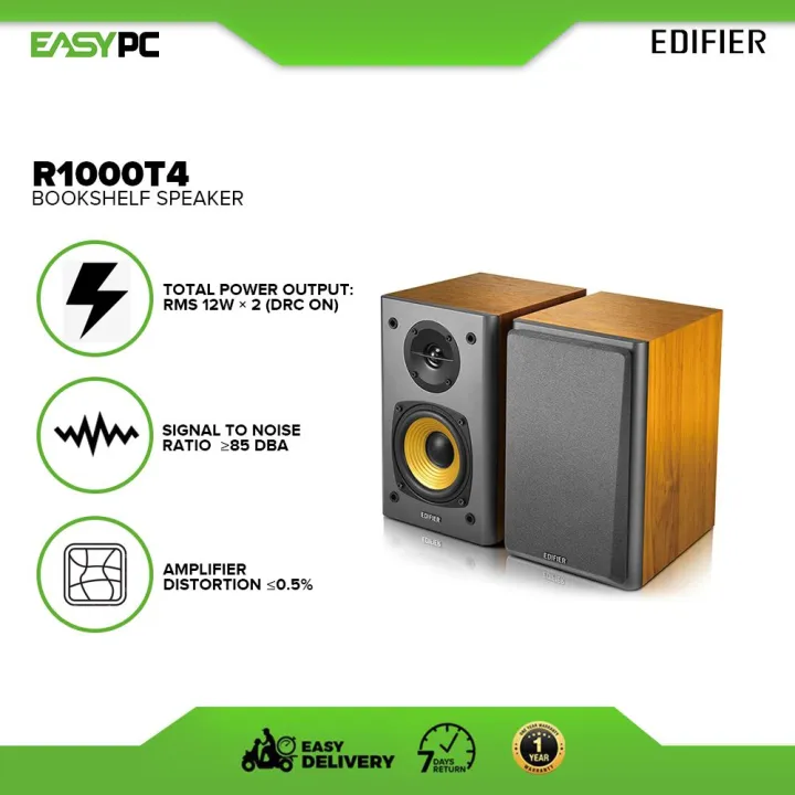Edifier R1000T4 Active Bookshelf Speaker system with 24W total power ...