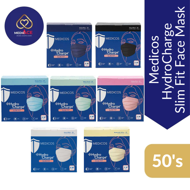 Medicos HydroCharge™ 4-Ply Face Mask Slim Fit 50's | Lazada