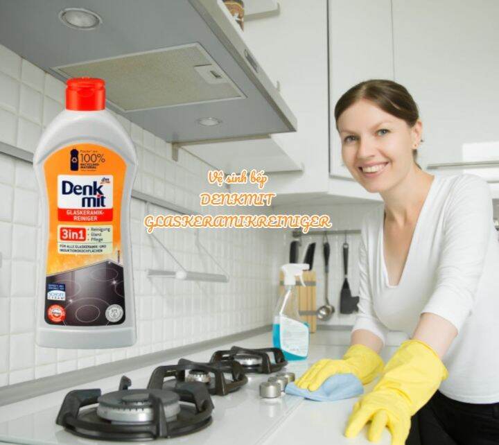 Dung dịch vệ sinh bếp DENKMIT 3 in 1 nhập khẩu Đức 300ml, lau bếp từ, mặt kính | Lazada.vn
