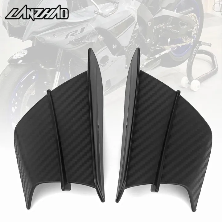 Motorcycle Downforce Spoiler Aero Winglets 3D Wind Wing Kit Universal ...