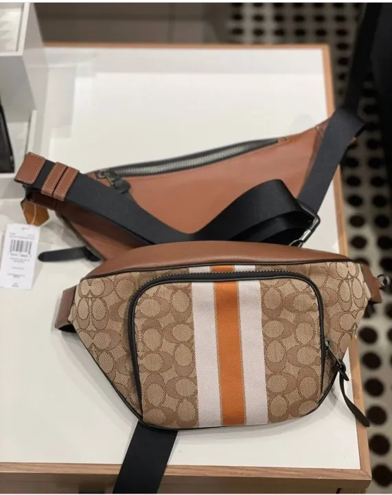 Guaranteed Authentic Coach Thompson Belt Bag in Signature Jacquard with ...