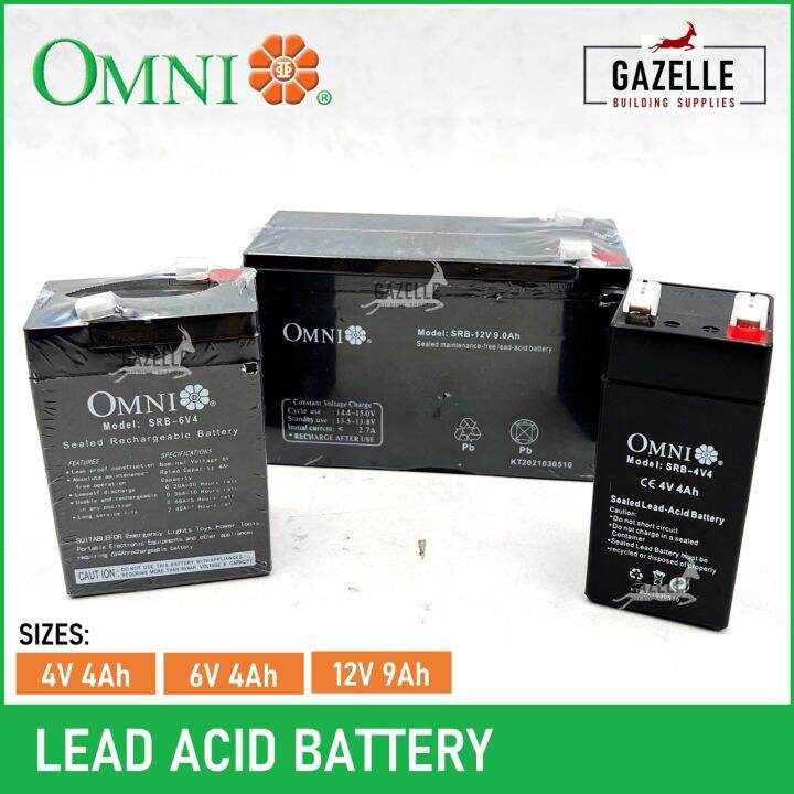 Omni Sealed Rechargeable Lead Acid Battery 6V 4AH / 4V 4AH / 12V 9AH ...