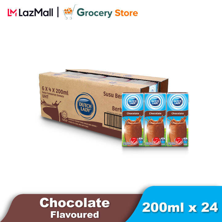 [CARTON] Dutch Lady Purefarm UHT Milk - CHOCOLATE (200ml x 24) | Lazada
