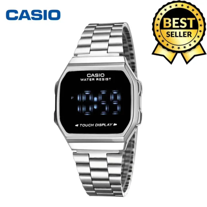 Casio A168 Touch Watch All Silver Classic Vintage Watch(Silver) | Lazada PH